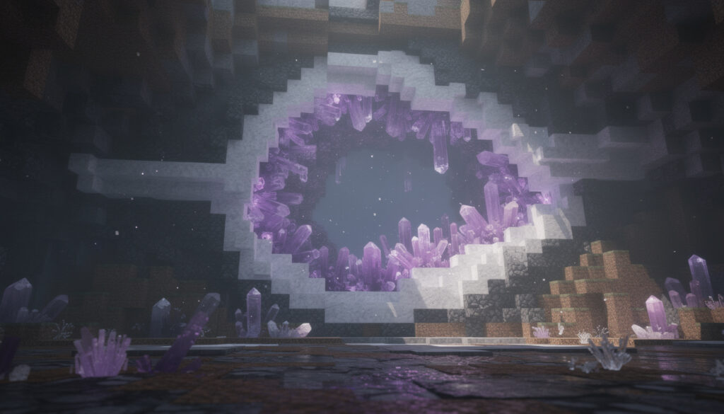 Géode d’Améthyste dans Minecraft : Guide complet et astuces d’exploitation